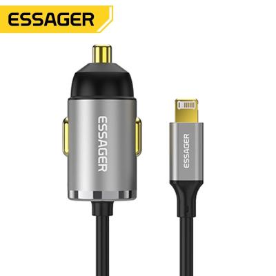 China Essager 2022 Little Bee MIni Small PD20W Grey Car Charger With 1.5m Cable for sale