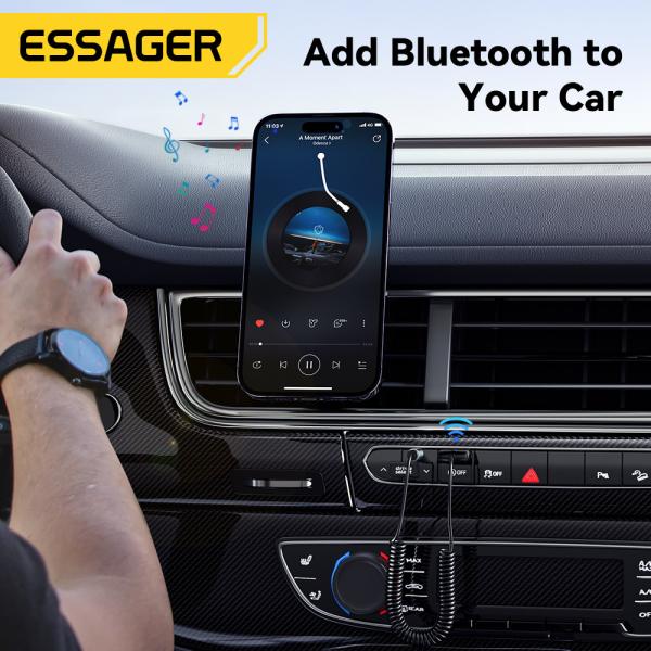 Quality Essager EB01 Series Male 3.5mm Jack Audio Bluetooth Adapter Blue Tooth Receiver for sale