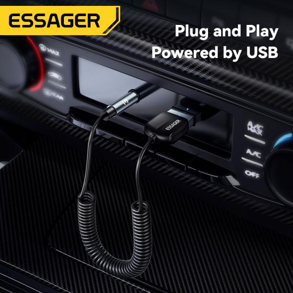 Quality Essager EB01 Series Male 3.5mm Jack Audio Bluetooth Adapter Blue Tooth Receiver for sale
