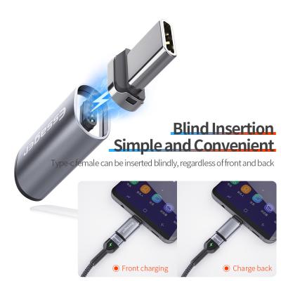 China Essager 2022 Mini Magnetic Type C Female to Micro USB Type C Quick Charge Data Transmission Adaptor OTG Adapter for sale