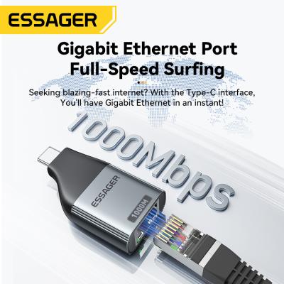 Κίνα ESSAGER ES-OTG22 σειράς τύπου C USB C σε Ethernet προσαρμογέα 100 1000 Mbps προς πώληση