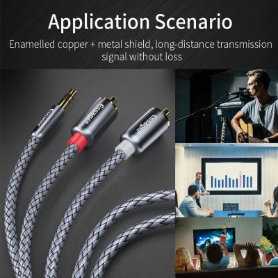 China Audio Cable Adapter Aux To 3.5mm Jack RCA Cable For TV PC Amplifiers DVD Speaker for sale
