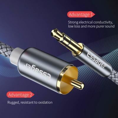 China Audio Cable Adapter Aux To 3.5mm Jack RCA Cable For TV PC Amplifiers DVD Speaker for sale