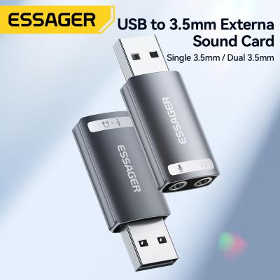 China ESSAGER ES-OTG21 Serie USB A a Aux Jack Micro Adaptador de audio USB a Adaptador de 3,5 mm en venta