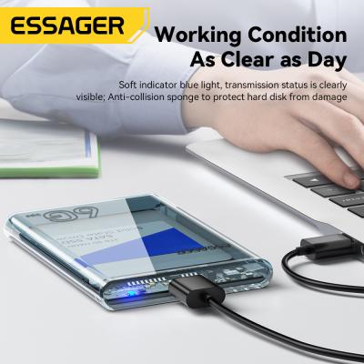 China SATA Hard Drive Enclosure Disk Enclosure Transparent 2.5 Inch for sale