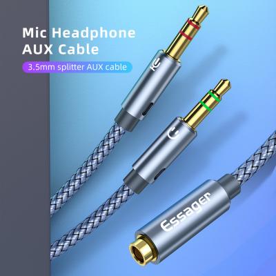 China 2 em 1 cabos de áudio de 3,5 mm suportando fones de ouvido microfone alto-falante à venda