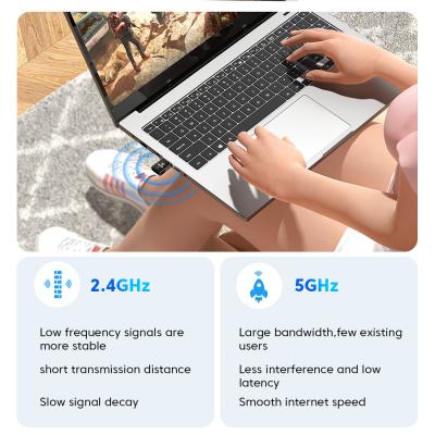 China Dual Band Wireless WLAN Network Card 433Mbps 600M for Laptop for sale