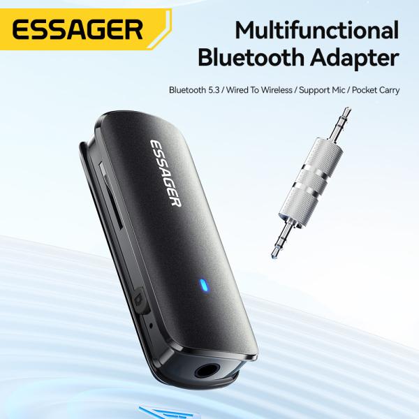 Quality ESSAGER ES-BT09 Series Female Aux To Bluetooth Adapter 3.5mm 110mAh for sale