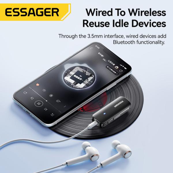 Quality ESSAGER ES-BT09 Series Female Aux To Bluetooth Adapter 3.5mm 110mAh for sale