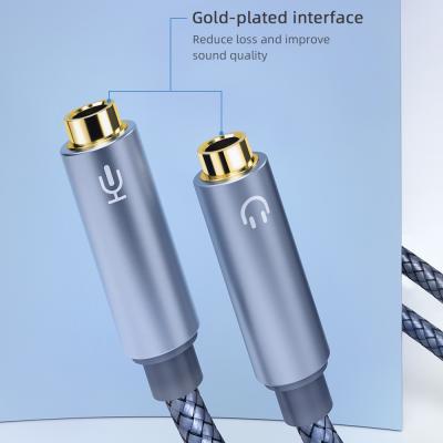 China Proteção de trança Adaptadores de áudio de 3,5 mm 2 em 1 Cable de áudio de microfone de suporte à venda