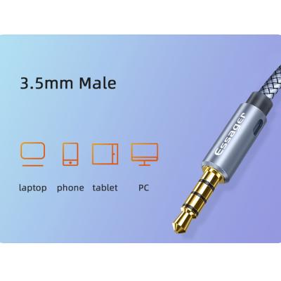 China Proteção de trança Adaptadores de áudio de 3,5 mm 2 em 1 Cable de áudio de microfone de suporte à venda