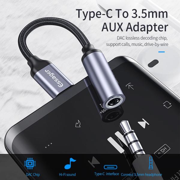Quality Type C To 3.5mm Jack AUX Adapter Cable For Huawei P30 P20 Pro Xiaomi Mi USB C To for sale