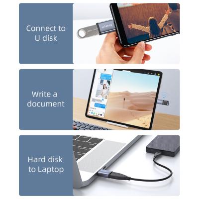 China USB 3.0 OTG Adapter Converter Ondersteunend 3A Fast Charging 5Gbps Type C OTG Adapter Te koop