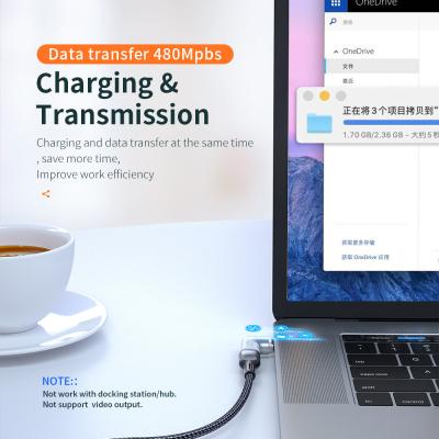 Cina Essager 2022 Adaptore magnetico a 7 giri a gomito a forma di L Disegno nero bianco 100W 5A in vendita