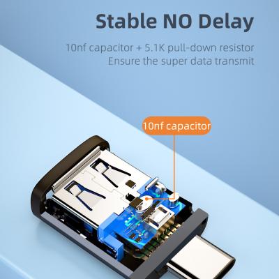 China Type C OTG Adaptor To USB 3.0 Adapter 5Gbps Data Transfer OTG Adapter for sale