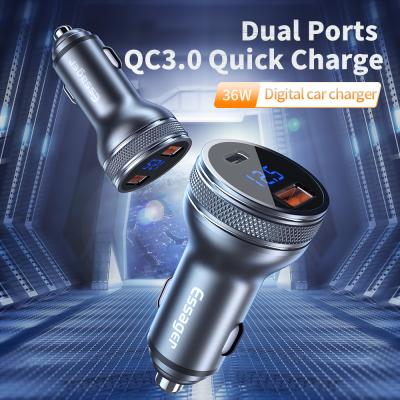 China Essager  2021 KINGKONG Best Selling 36W Car Charger PD 3.0 QC3.0 2U Electric Car Charger for sale