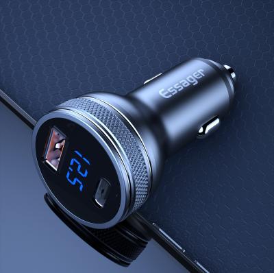 China Display LCD USB C PD Car Phone Charger PD QC3.0 Cargador rápido de 36 W en venta