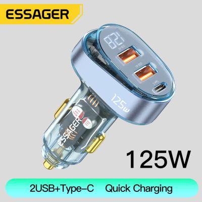China Display digital PD QC cargador de coche de carga rápida transparente 125W 65W 30W en venta