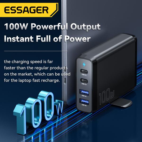 Travel Type C Desktop GaN Phone Charger Quick Charging 100w With Dual USB Ports