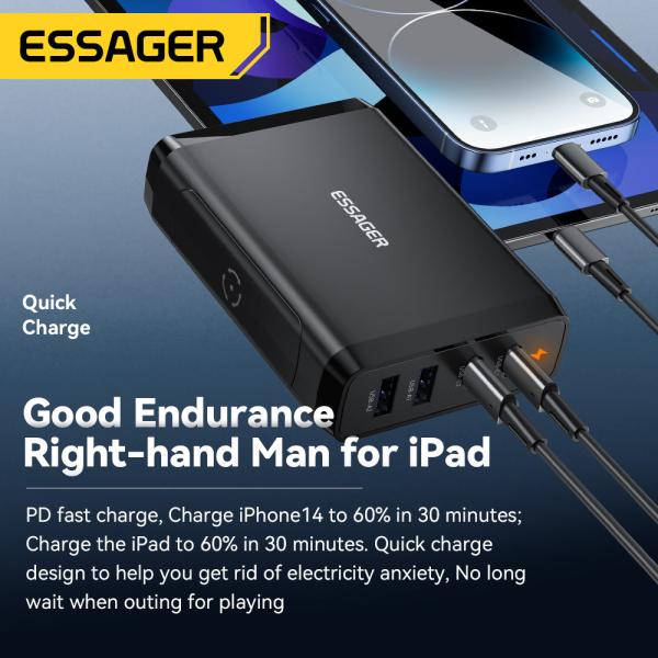 Travel Type C Desktop GaN Phone Charger Quick Charging 100w With Dual USB Ports