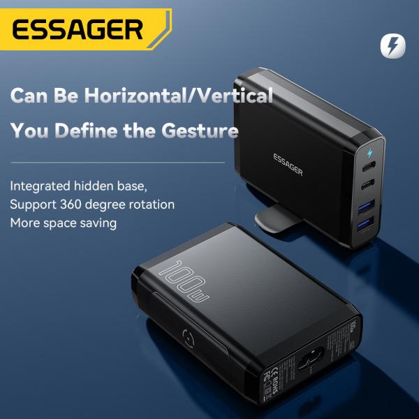 Travel Type C Desktop GaN Phone Charger Quick Charging 100w With Dual USB Ports