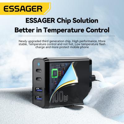 China Travel Type C Desktop GaN Phone Charger Quick Charging 100w With Dual USB Ports for sale