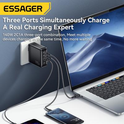 Cina Dual USB 2 porte Viaggio 140w GaN caricabatterie ricarica rapida accessori telefonici in vendita
