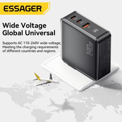 Cina Dual USB 2 porte Viaggio 140w GaN caricabatterie ricarica rapida accessori telefonici in vendita