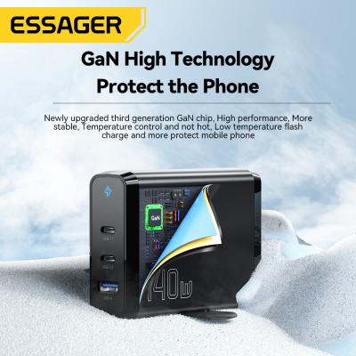China Dual USB Ports Travel Type C Desktop GaN Chargers 140w Quick Charging Phone Accessories for sale