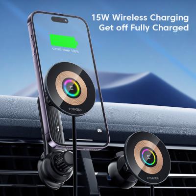 Cina Essager 2023 Arpege Fast Wireless Car Charger Portatelefoni 15W in vendita