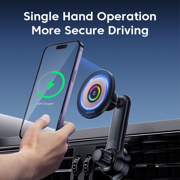 Essager 2023 Arpege Carregadores de Carro Rápidos Sem Fio Carregador de Telefone de Carro 15W