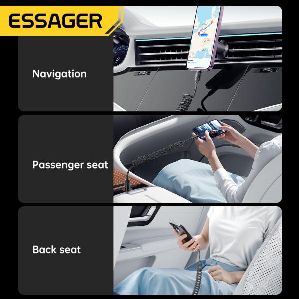 Quality ESSAGER ES-X66 Spring Style 29W USB-C to Lighting Charging Cable Cord for sale