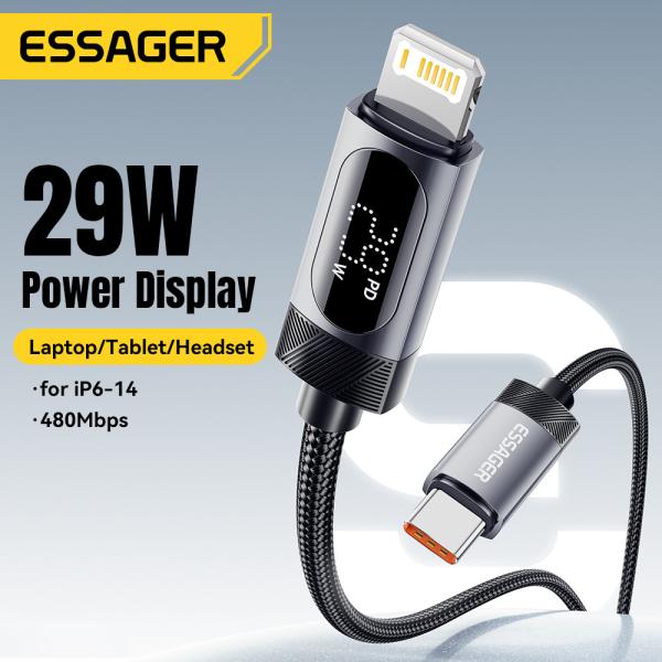 Quality ESSAGER ES-X64 Series 29W USB-C to Lighting Charging Cord Data Cable for sale