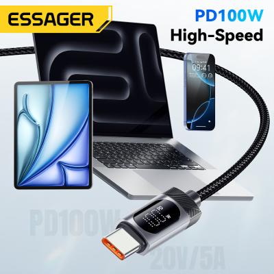 China ESSAGER ES-X64 Series 60W 100W LED Display USB Type C Charging Cable for sale