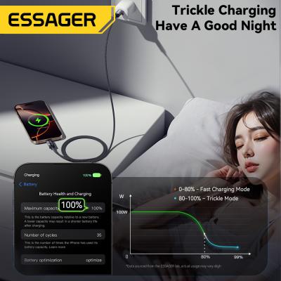 China ESSAGER ES-X64 Series 60W 100W LED Display USB Type C Charging Cable for sale