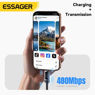 China ESSAGER ES-X64 Series 60W 100W LED Display USB Type C Charging Cable for sale