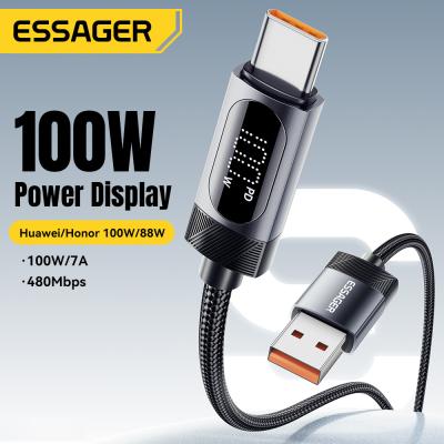 China ESSAGER ES-X64 Serie 7A Display LED USB Cable de carga de datos USB al tipo C en venta