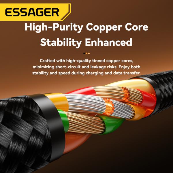 Quality ESSAGER ES-X59 Series 2 in 1 USB-A to USB C Lighting Charging Cable for sale