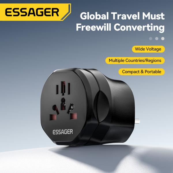 ESSAGER WL-033-WL-09 Série EU UK para Universal UK para EU Adaptador de energia de viagem