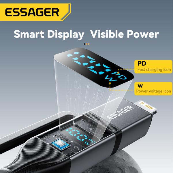 ESSAGER ES-X70 4 em 1 QC PD USB A/C para USB C/L Cable de carregamento de dados
