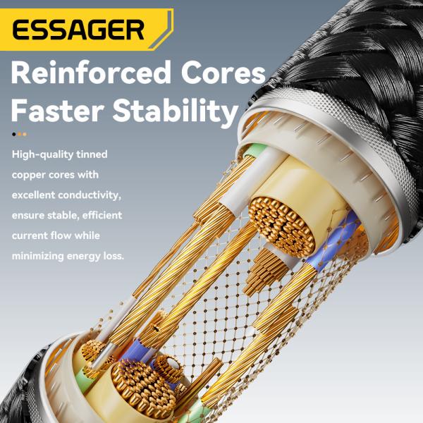 ESSAGER ES-X70 4 em 1 QC PD USB A/C para USB C/L Cable de carregamento de dados