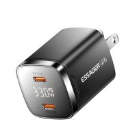 Quality ESSAGER ES-CD45 33W GaN Charger Dual USB C PD Charger for Power Supply Adapter for sale