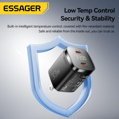Cina ESSAGER ES-CD45 caricabatterie GaN 33W caricabatterie dual USB C PD in vendita