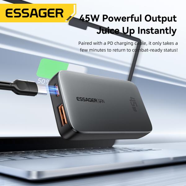 ESSAGER ES-CD48 Serie 2 poorten 45W Type C Quick USB Fast Charger