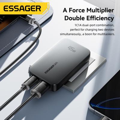 Cina ESSAGER ES-CD48 Serie 2 porte 45W Tipo C caricabatterie veloce USB in vendita