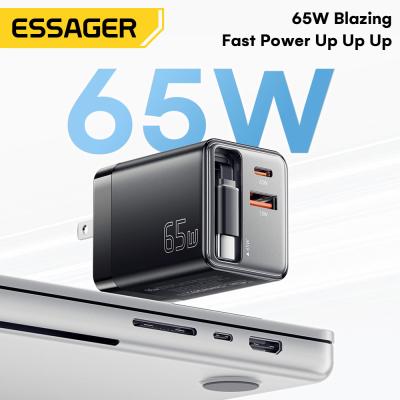 Cina ESSAGER ES-CD49 Serie 2 porte 65W GaN caricabatterie Adapter USB per parete in vendita