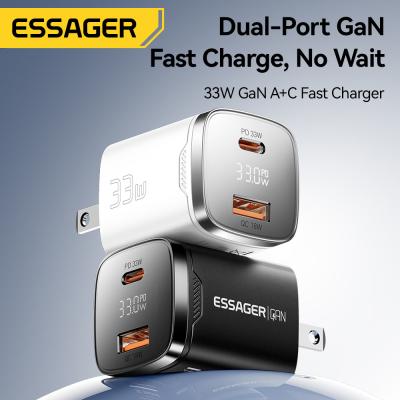 Cina ESSAGER ES-CD45 Serie 2 porte 33W USB-A caricabatterie USB C caricabatterie veloce in vendita