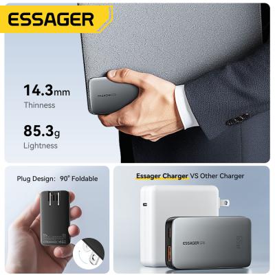 China ESSAGER ES-CD46 Series 65W 2 Ports GaN Wall Charger Super Fast Charger for sale