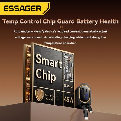 China ESSAGER SHE-6001 45W PD 30W con cable de iluminación USB C rápido Tipo de cargador para automóviles C en venta