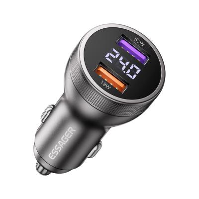 China ESSAGER ES-CC18 Series 73W USB-A Car Cell Phone Charger Outlet Quick Car Charger for sale